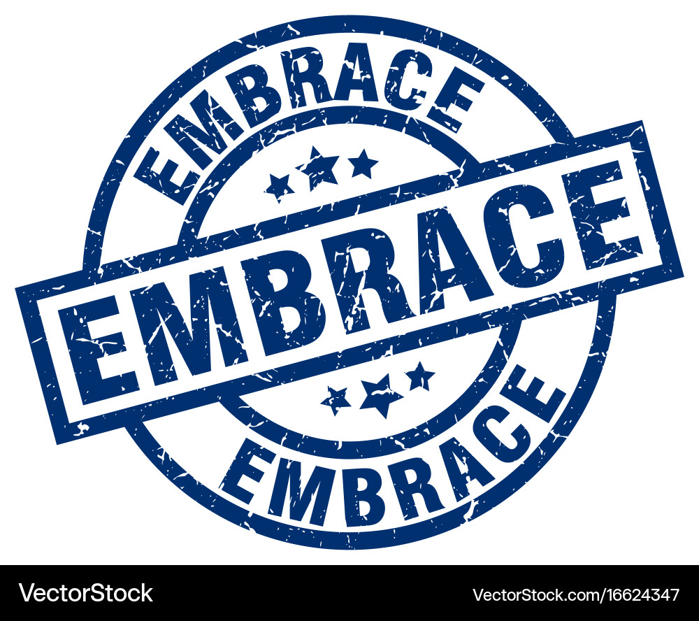 Embrace blue round grunge stamp Royalty Free Vector Image