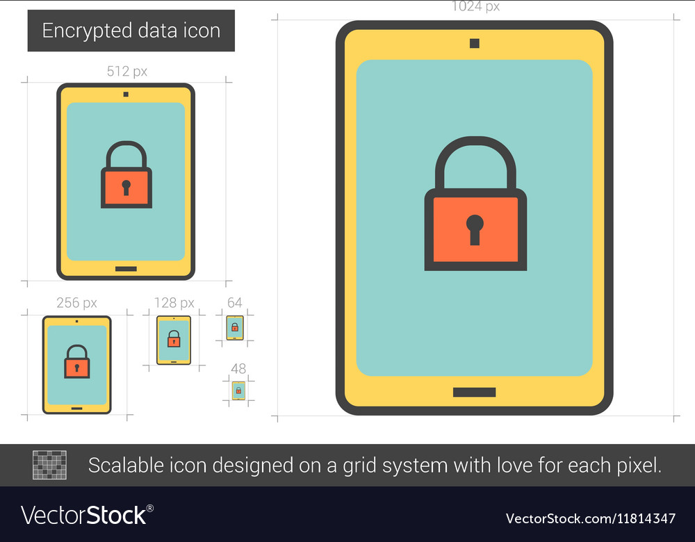 Encrypted data line icon Royalty Free Vector Image