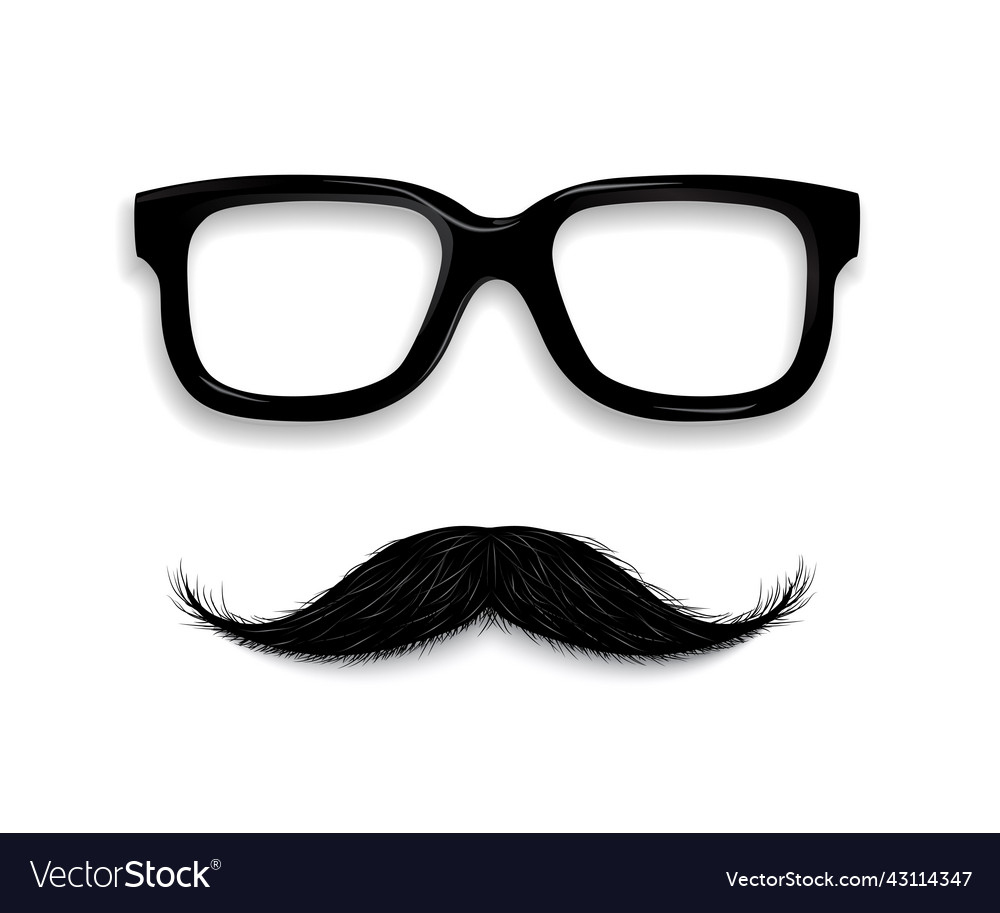 Glasses moustaches isolated Royalty Free Vector Image