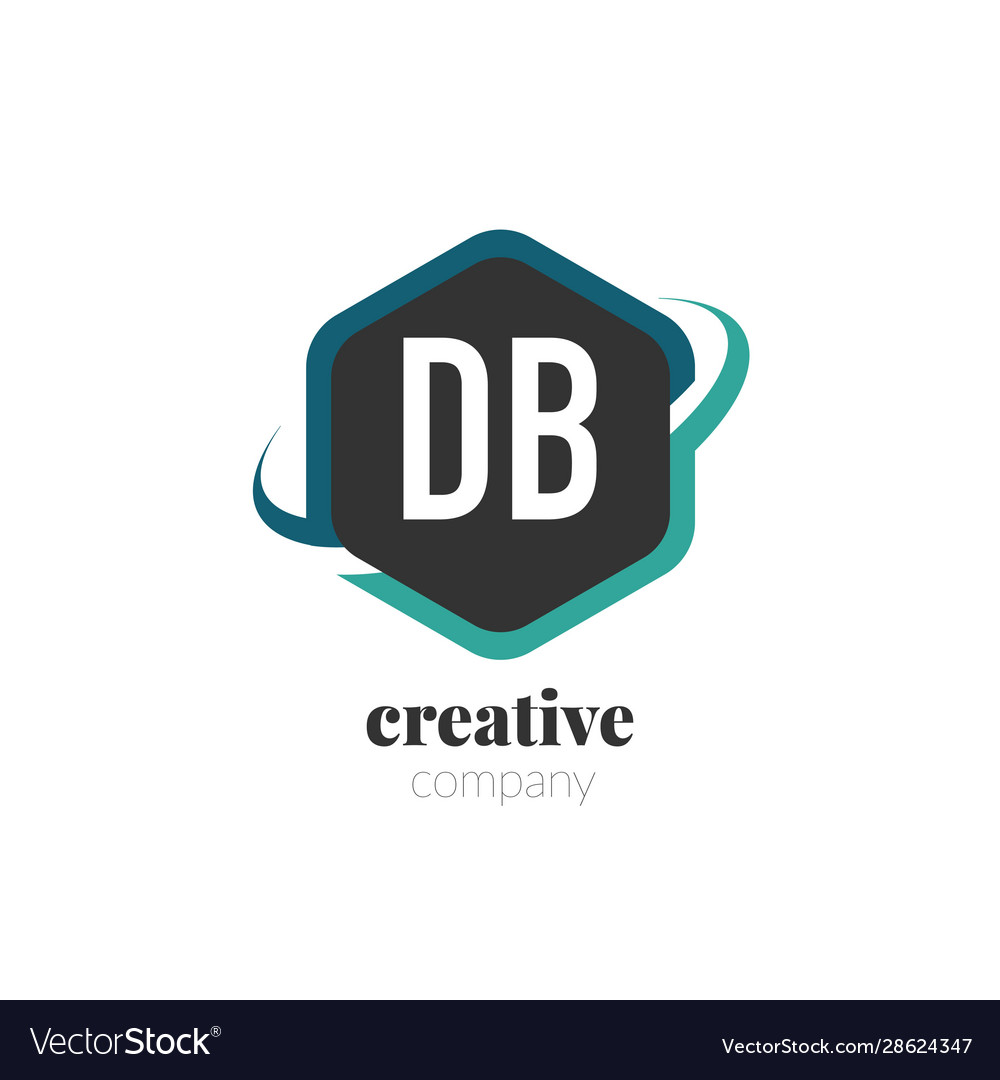 Initial letter db creative hexagonal design logo Vector Image