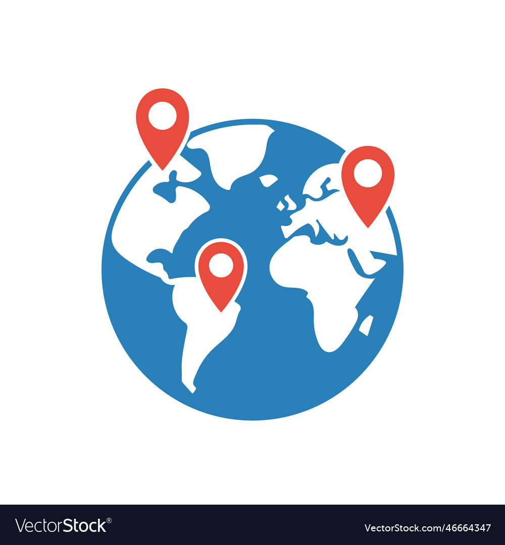 Map pointer flat icon location destination pin Vector Image