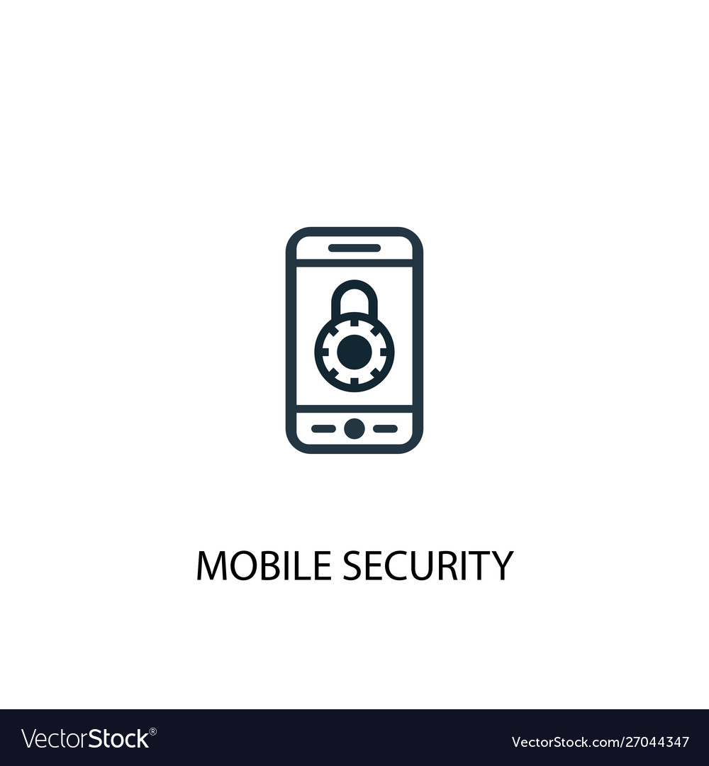 Mobile security icon simple element Royalty Free Vector