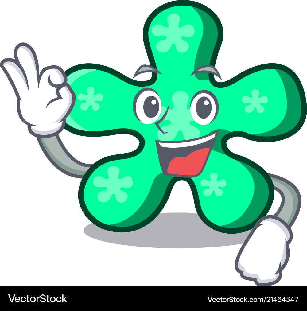 Okay free form character cartoon Royalty Free Vector Image