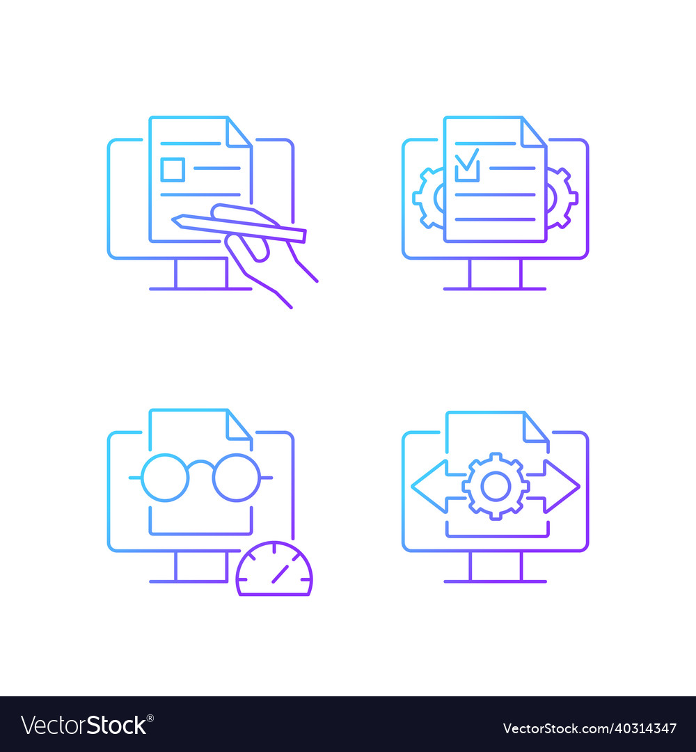 Proficiency in document management gradient Vector Image