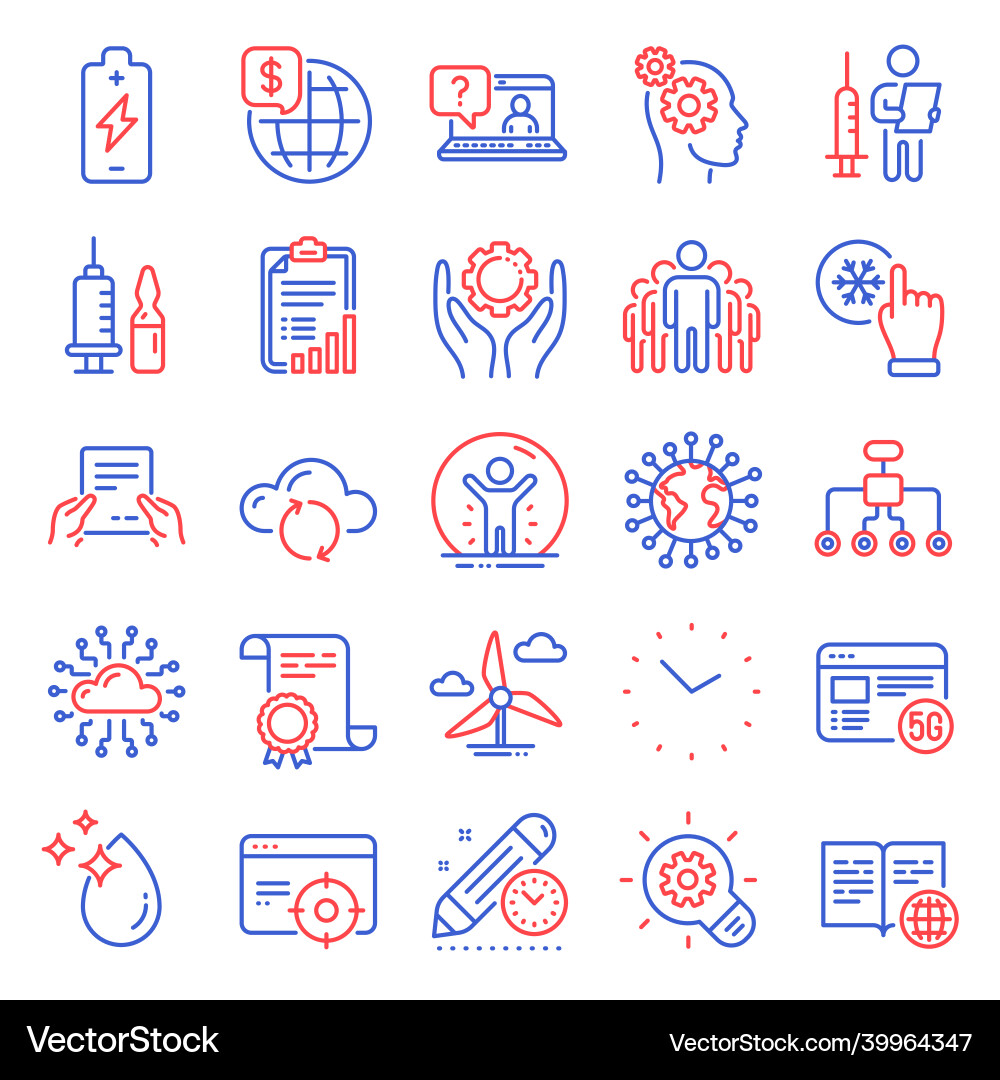 Science icons set included icon as seo targeting Vector Image