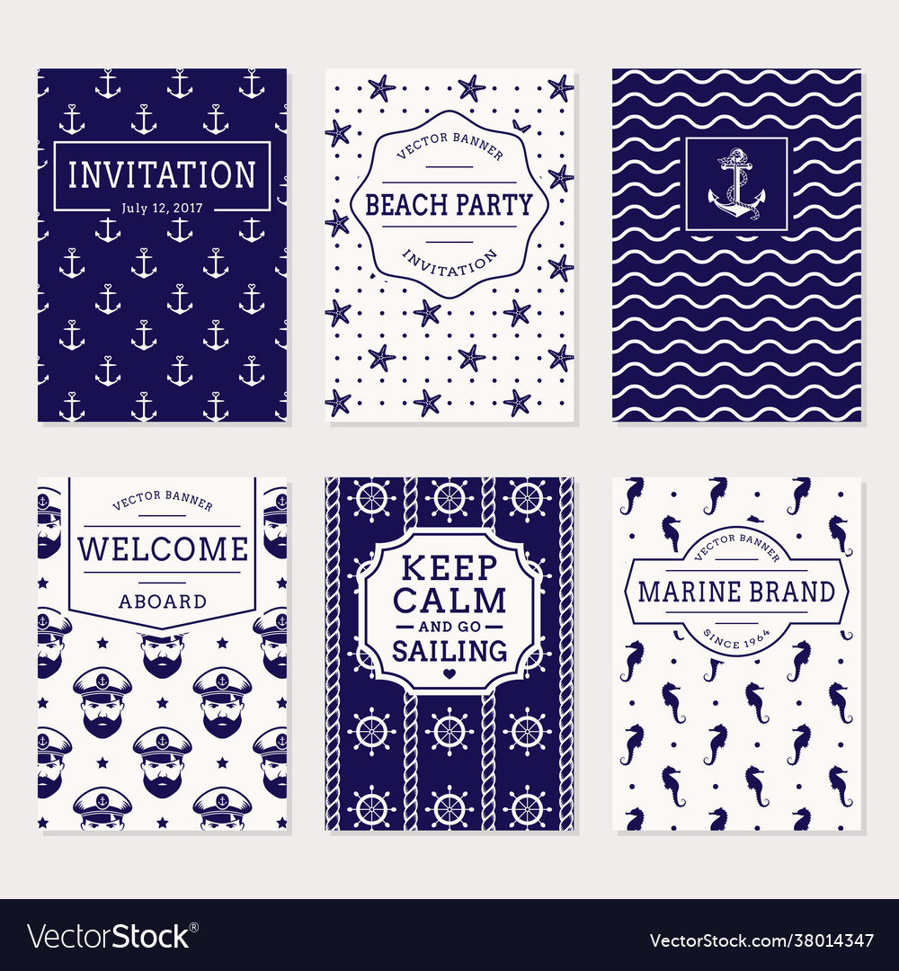 Sea and nautical banners templates Royalty Free Vector Image