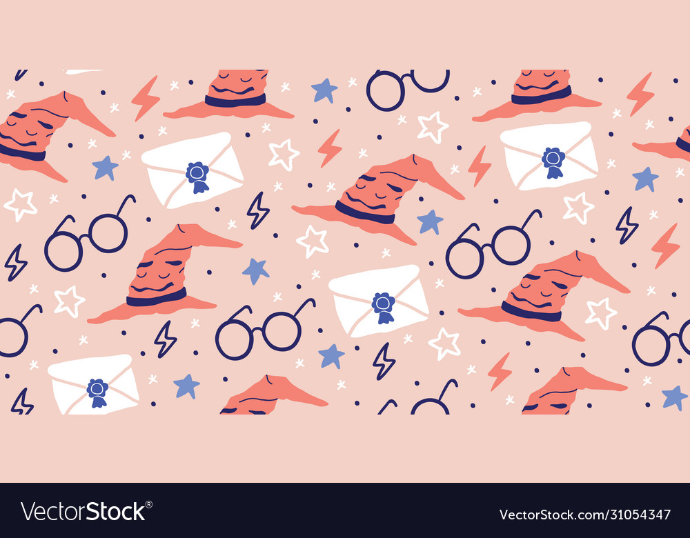 Seamless pattern with magician objects Royalty Free Vector