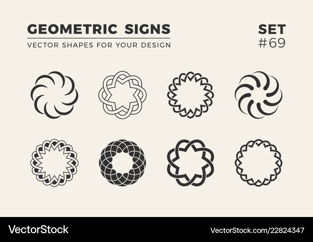 Set eight minimalistic trendy shapes stylish Vector Image
