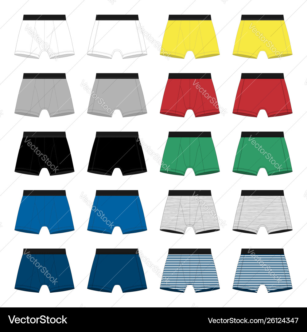 Set men boxer shorts underpants isolated on Vector Image