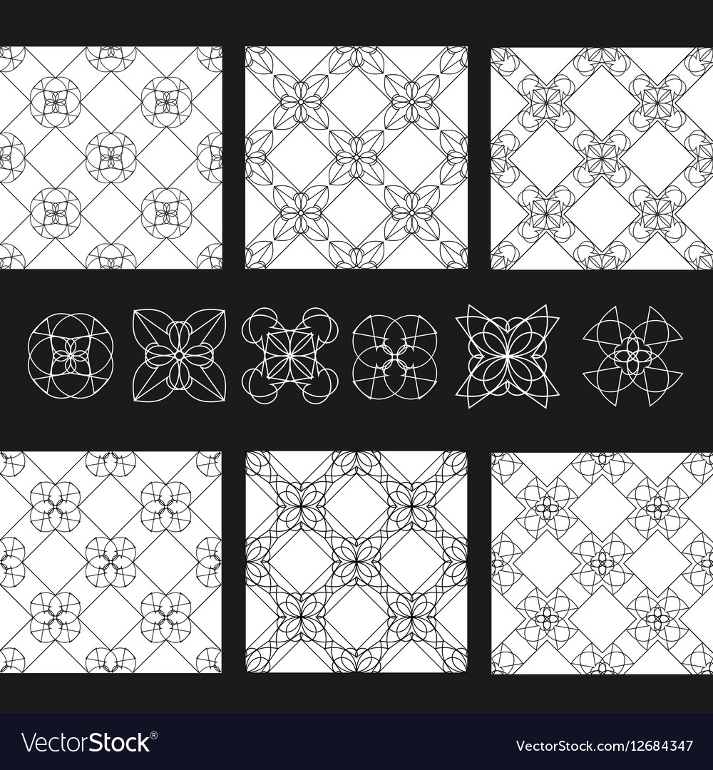 Set of patterns eps8 linear geometric Royalty Free Vector