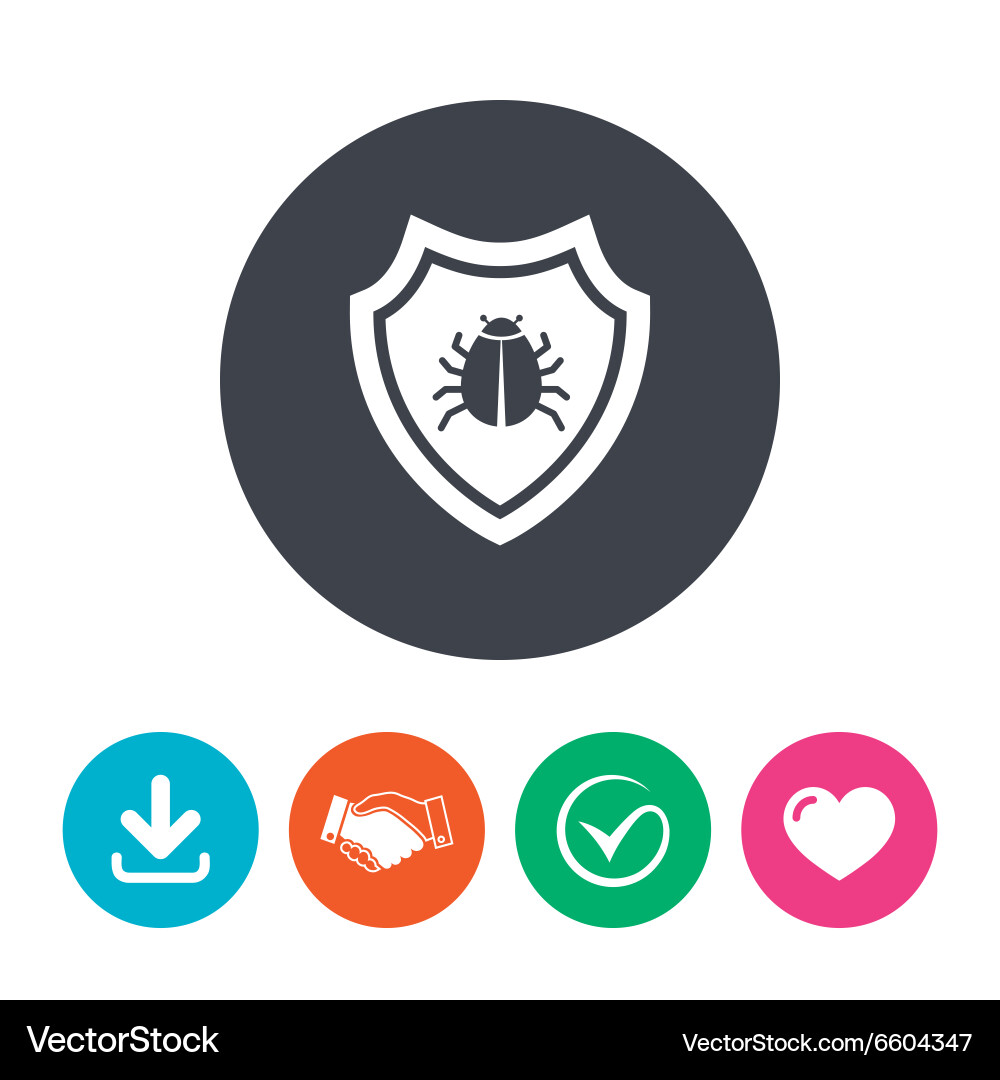 Shield sign icon virus protection symbol Vector Image