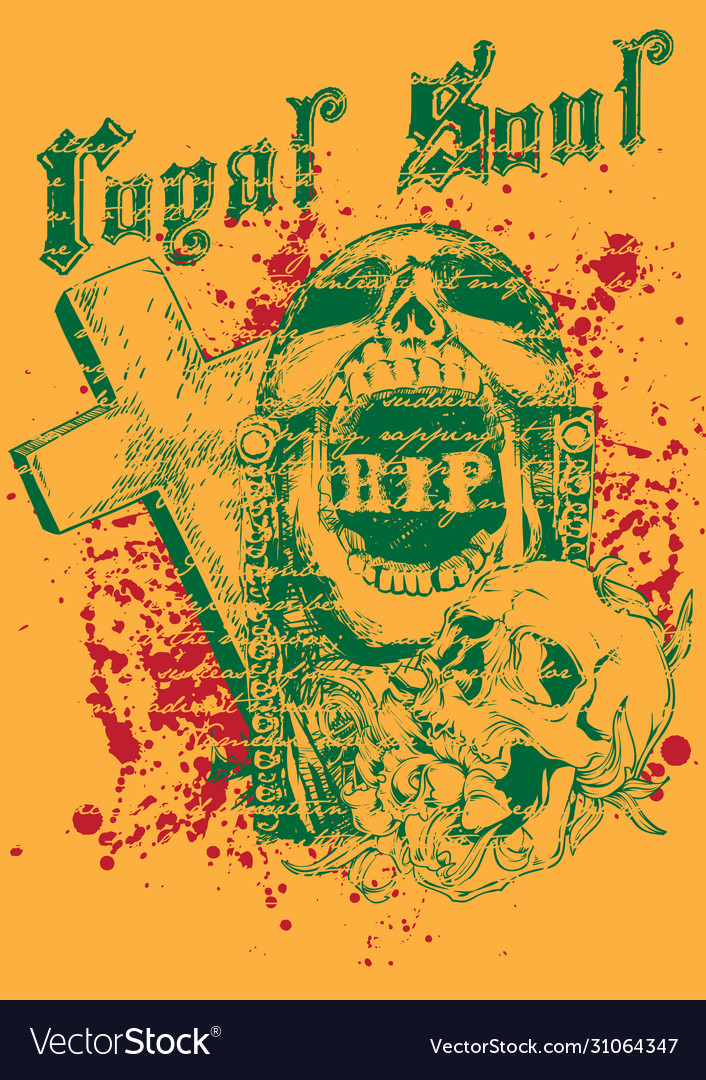 Skull cemetery Royalty Free Vector Image - VectorStock