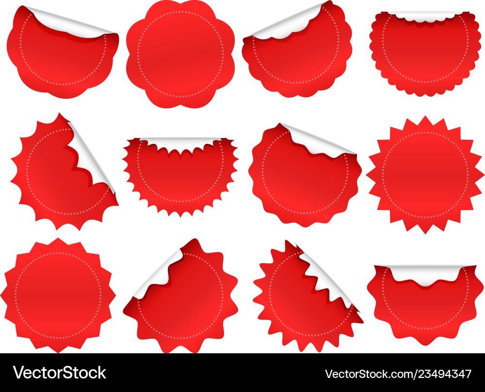 Starburst sticker shopping star burst button red Vector Image
