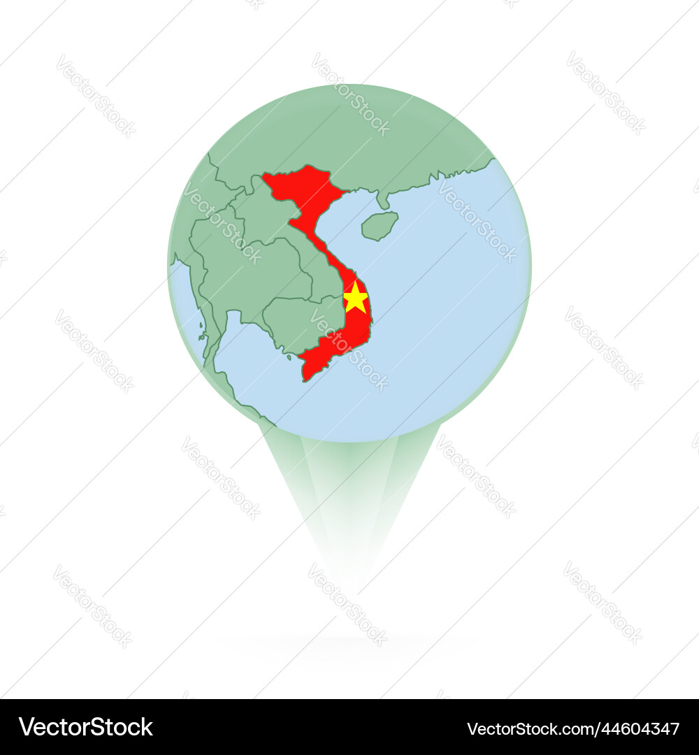 Vietnam map stylish location icon with Royalty Free Vector