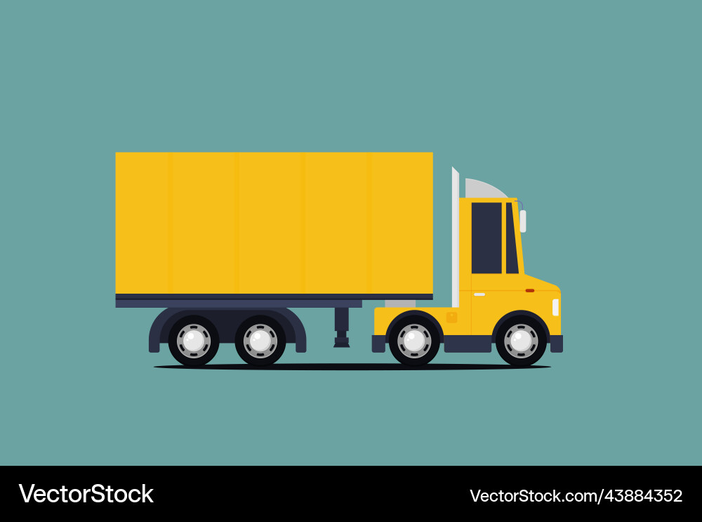 Big semi truck flat trendy Royalty Free Vector Image