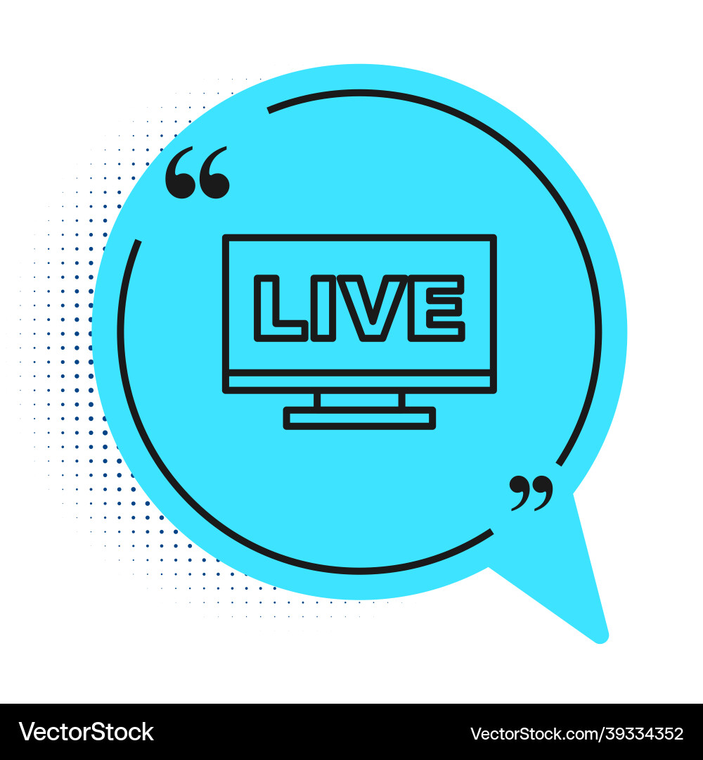 Black line live streaming online videogame play Vector Image