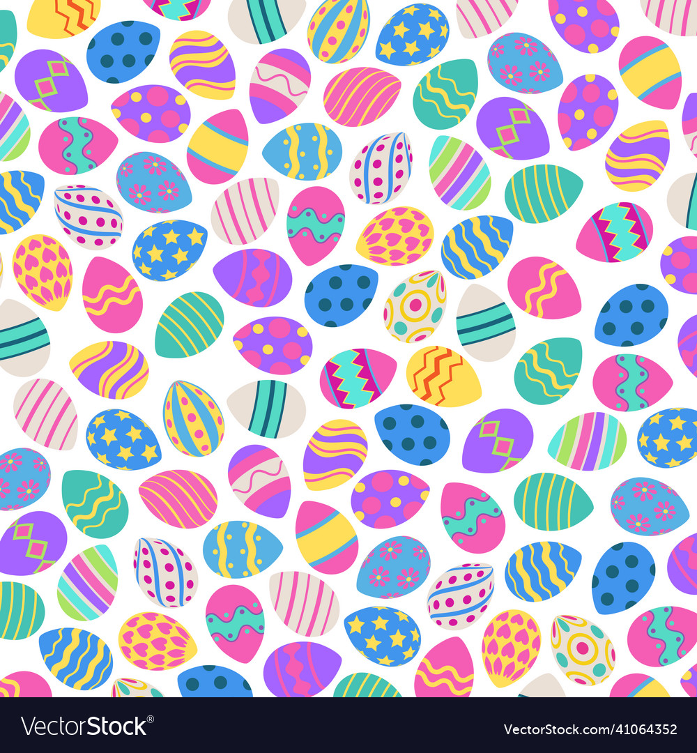 Colorful festive pattern different easter eggs Vector Image