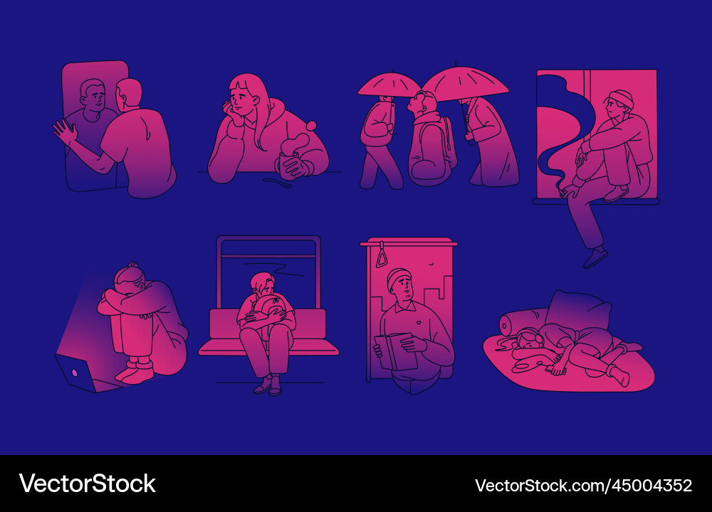 Depression and apathy psychology concept Vector Image