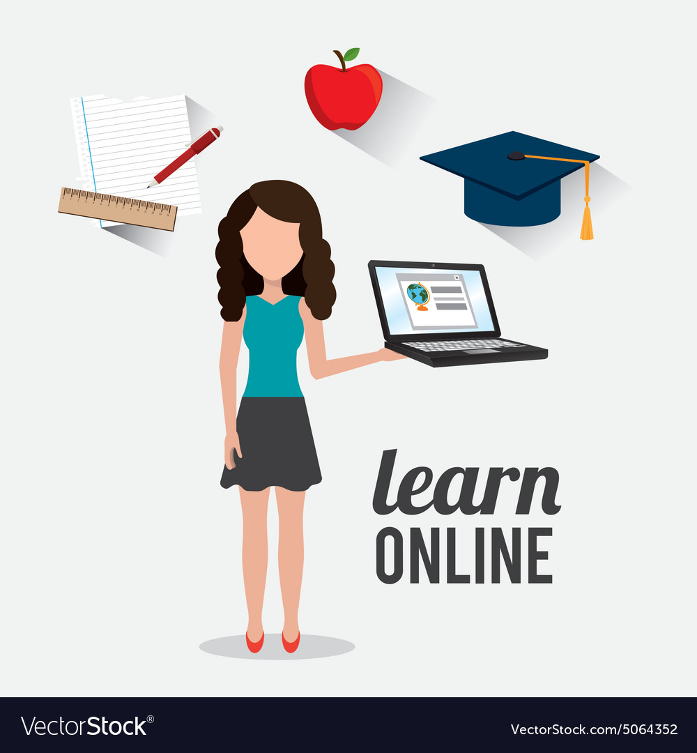 Elearning digital design Royalty Free Vector Image