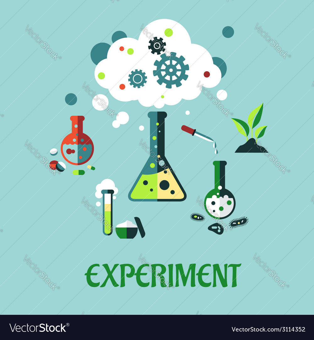 Experiment flat design Royalty Free Vector Image