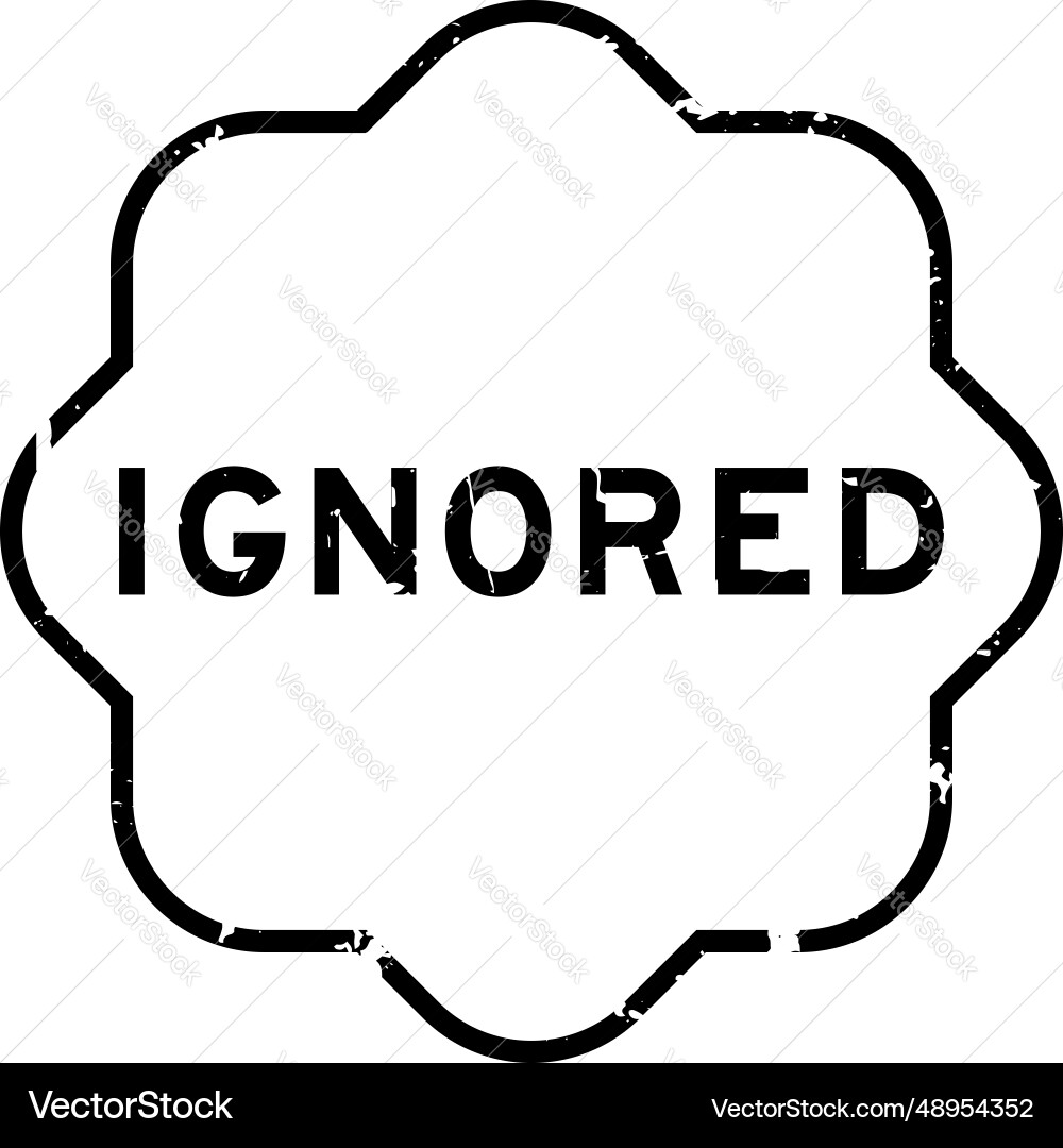 Grunge black ignored word round seal stamp Vector Image