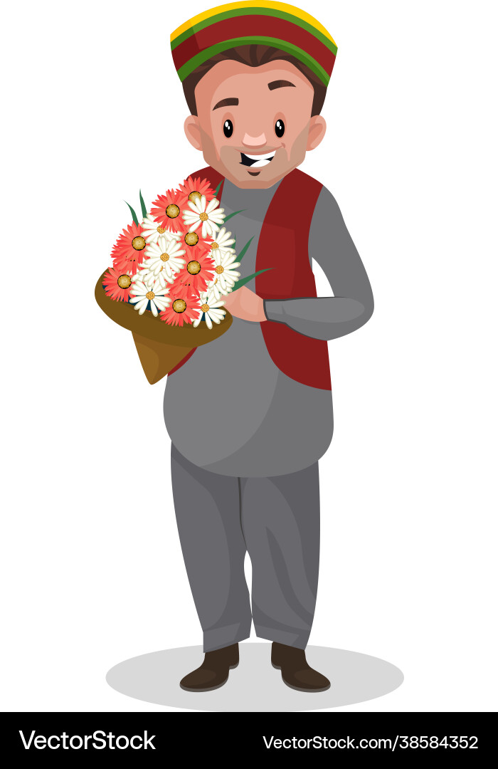 Kashmiri man cartoon character Royalty Free Vector Image