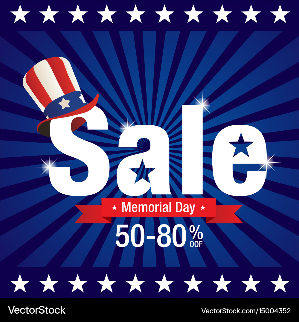 Memorial day sale Royalty Free Vector Image - VectorStock