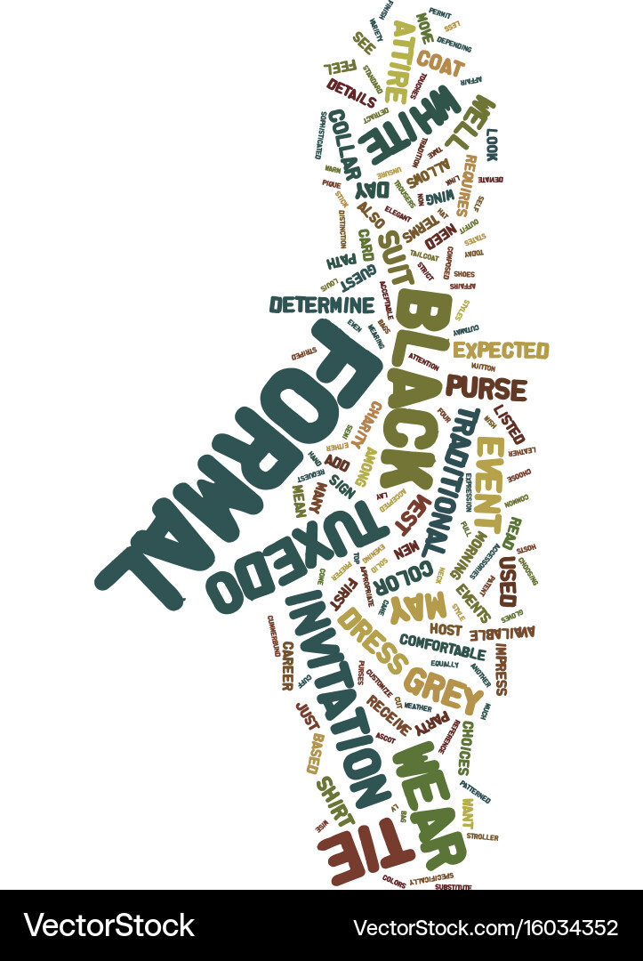 Men s formal dress text background word cloud Vector Image