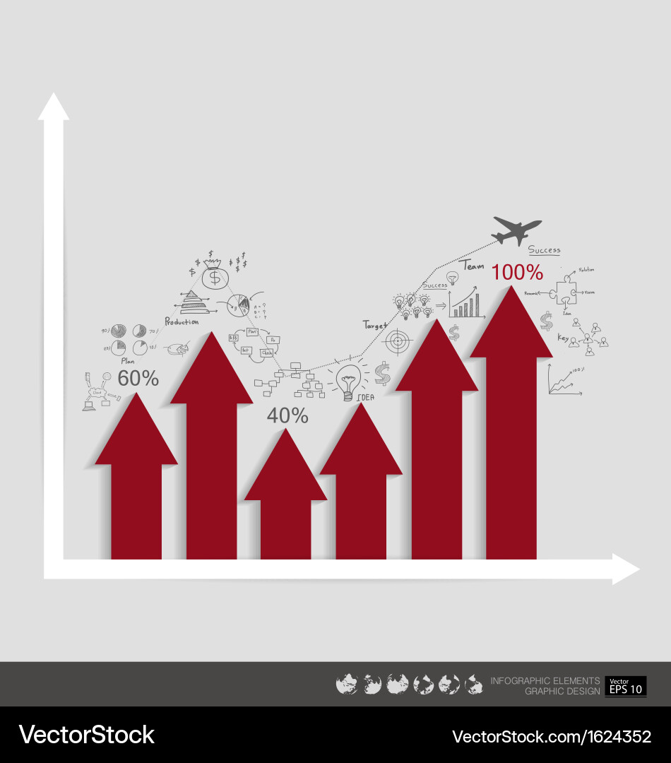Modern design graph business graph to success can Vector Image