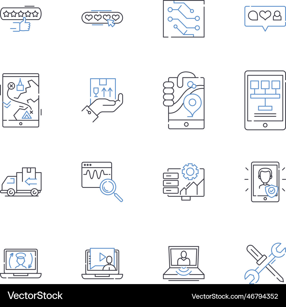 Nature and environment line icons collection Vector Image