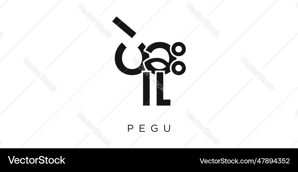 Pegu in the myanmar emblem the design features Vector Image