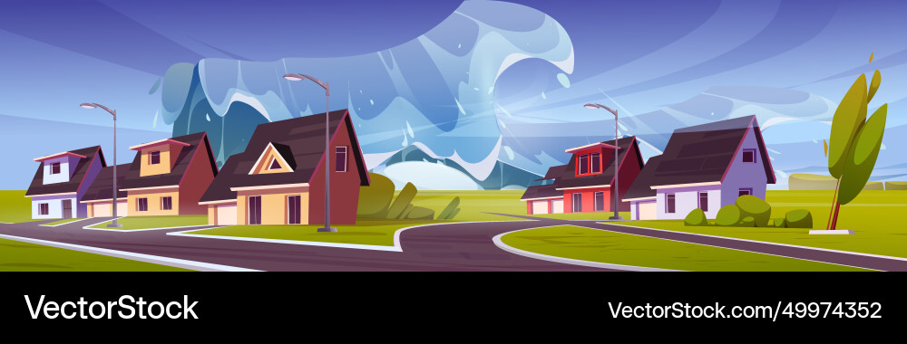 Tsunami disaster concept with giant water wave Vector Image