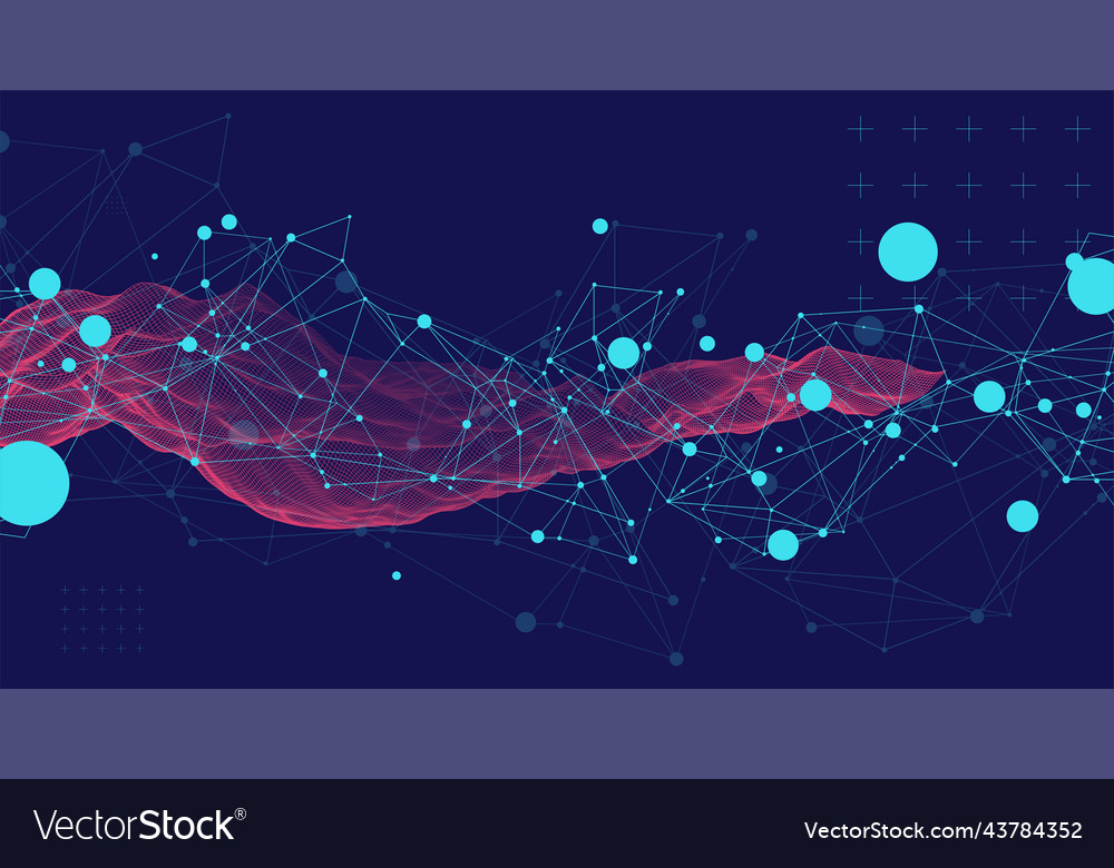 Wireframe background with plexus effect Royalty Free Vector