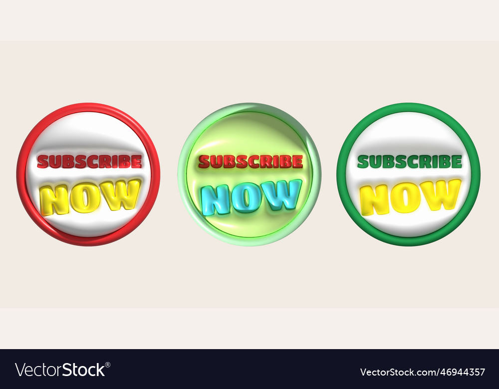 3d subscribe icon subscribe button element Vector Image
