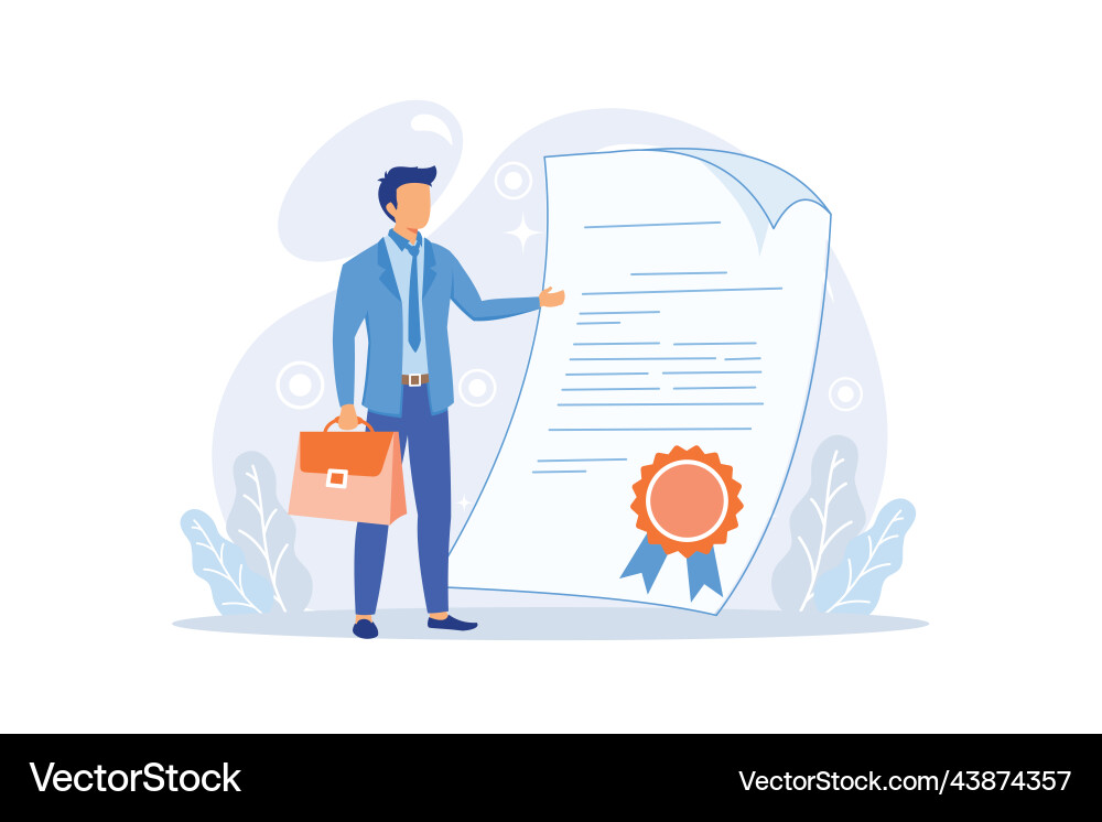 Characters get notary professional service people Vector Image