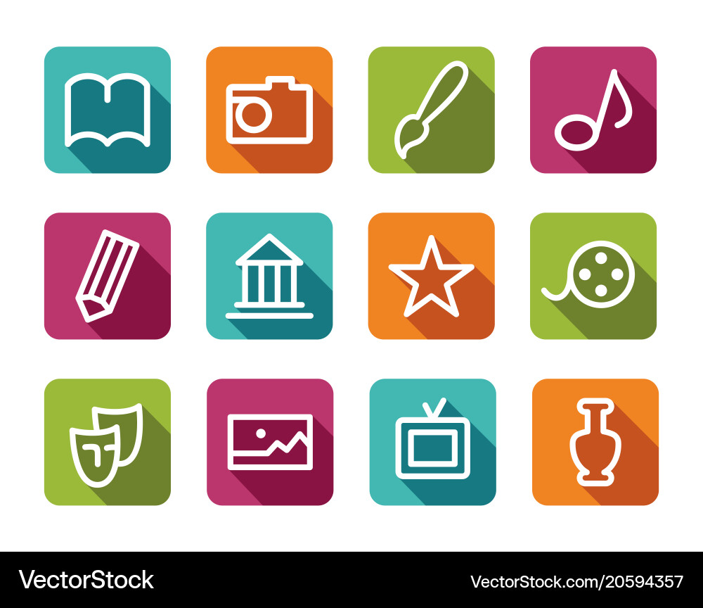Icons of arts Royalty Free Vector Image - VectorStock