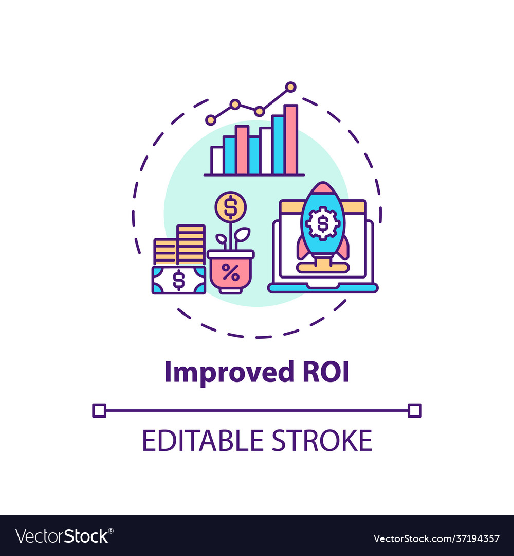 Improved roi concept icon Royalty Free Vector Image Improved roi concept icon Royalty Free Vector Image