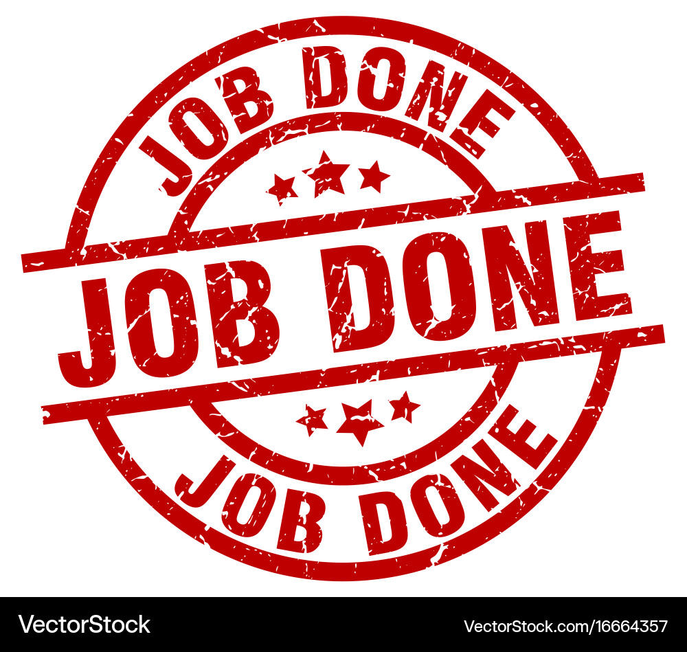 Job done round red grunge stamp Royalty Free Vector Image