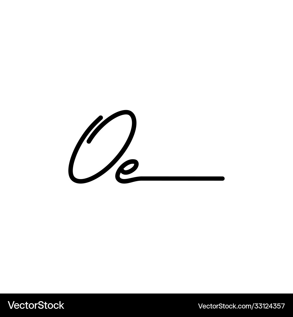 Letter oe signature logo template Royalty Free Vector Image