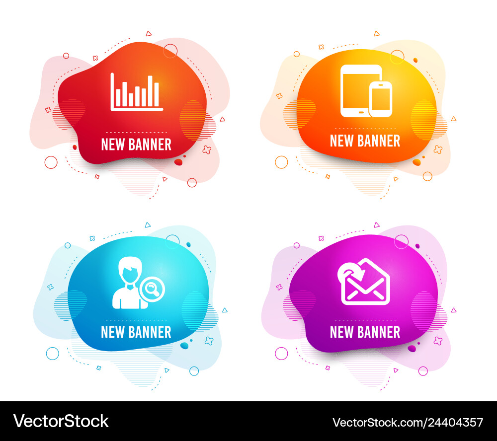 Mobile devices bar diagram and search people Vector Image