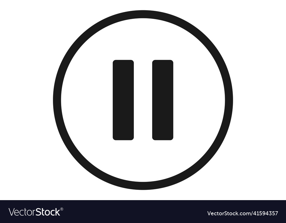Pause button symbol Royalty Free Vector Image - VectorStock