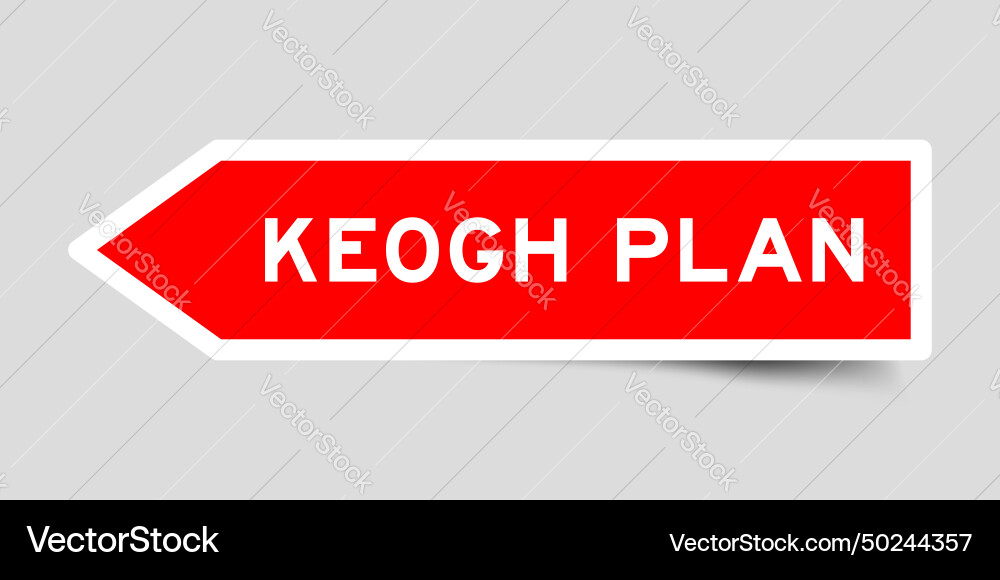 Red color arrow shape sticker label with word Vector Image