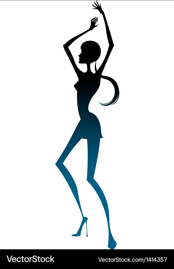 Side view of woman standing Royalty Free Vector Image