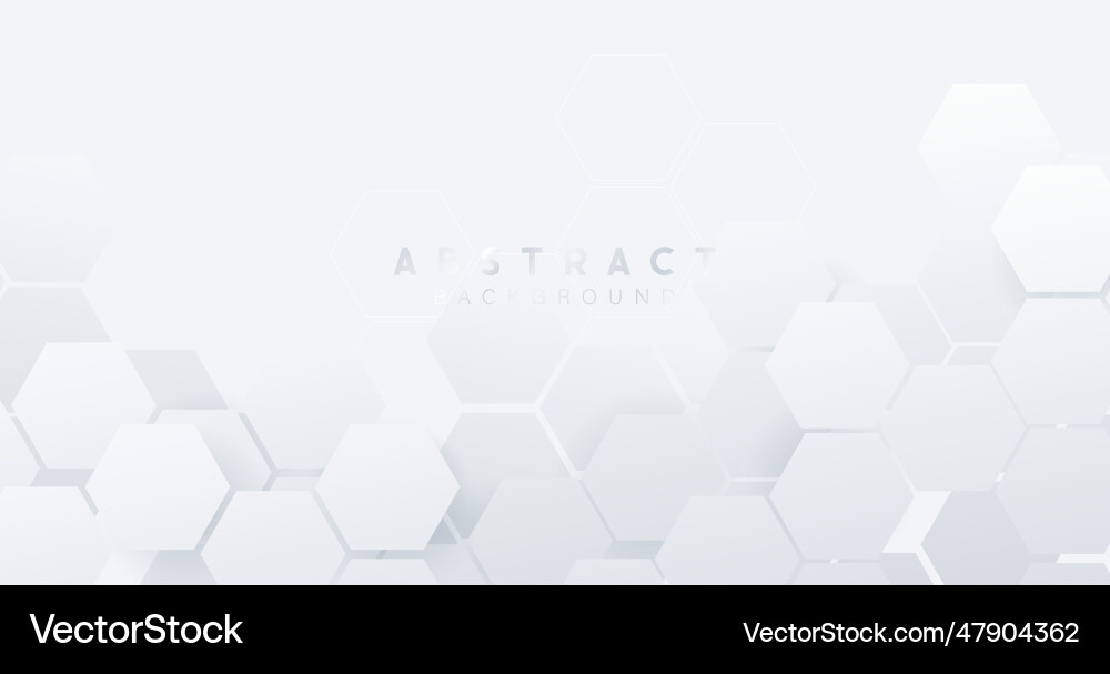 Abstract 3b white hexagon digital futuristic Vector Image