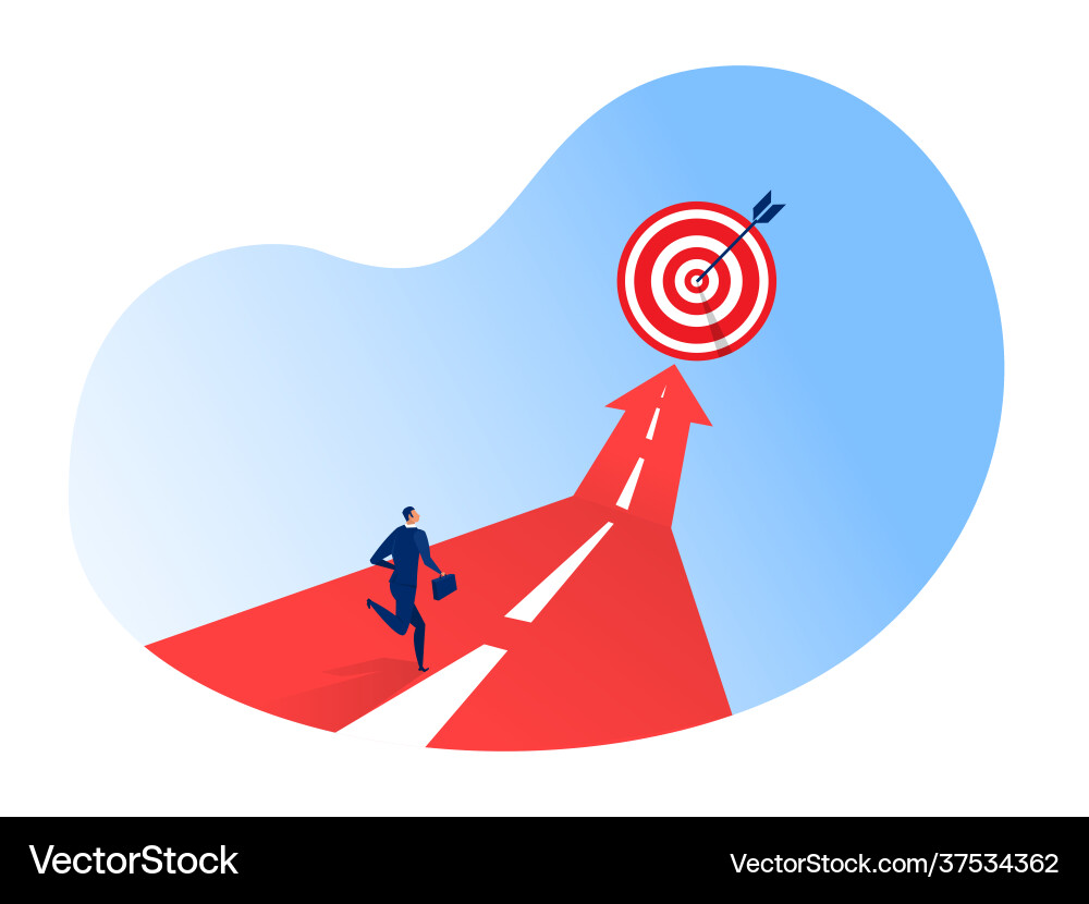 Businessman running on arrow forward success Vector Image