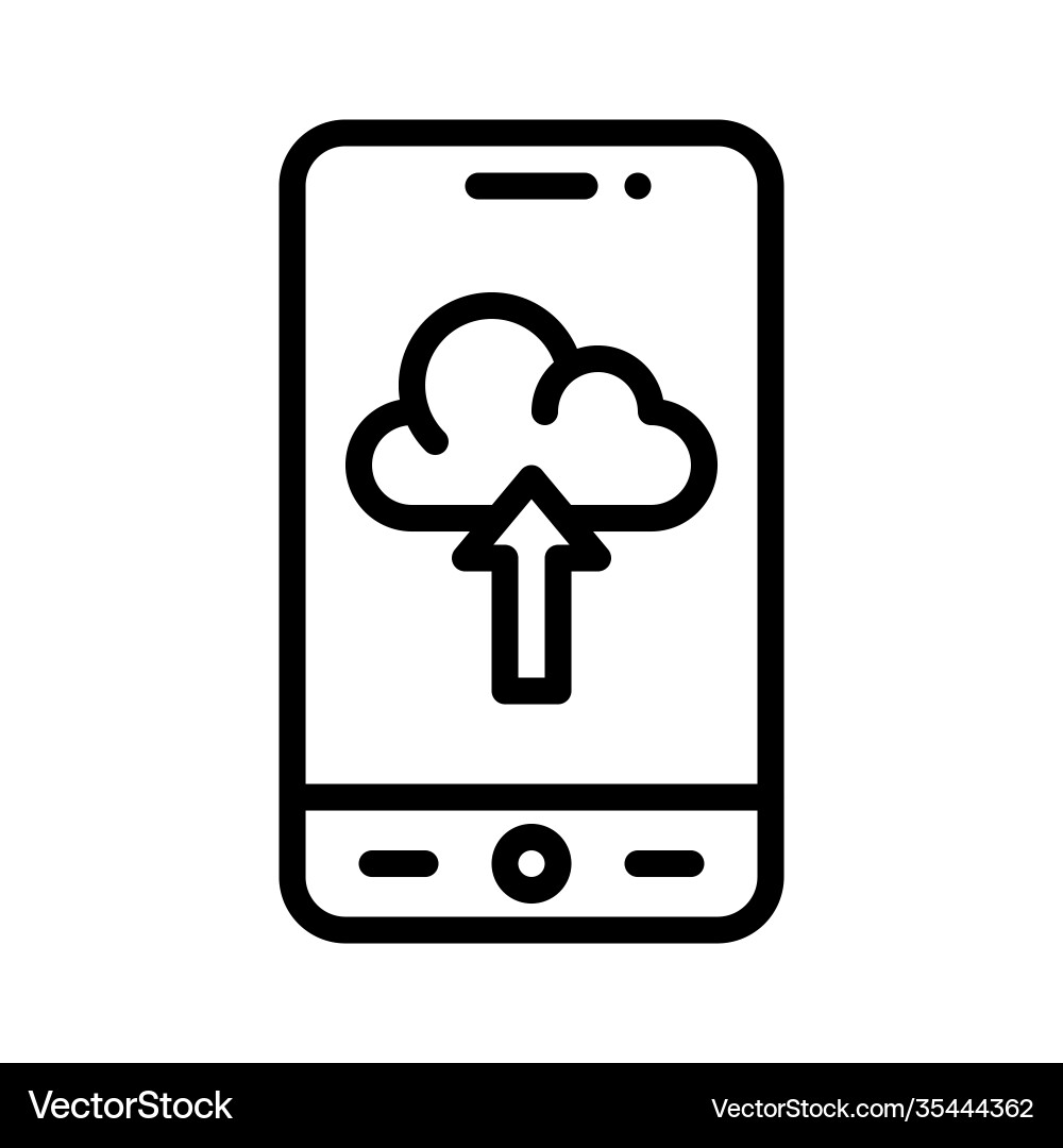 Cloud storage app icon mobile application Vector Image
