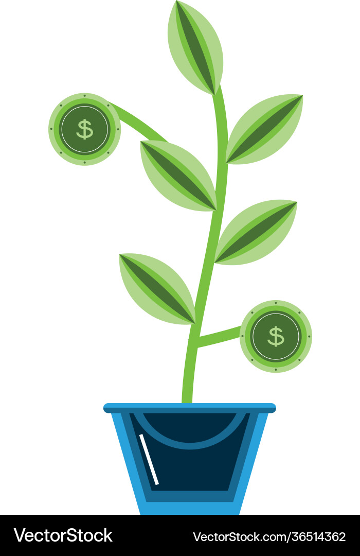 Economy plant growing Royalty Free Vector Image