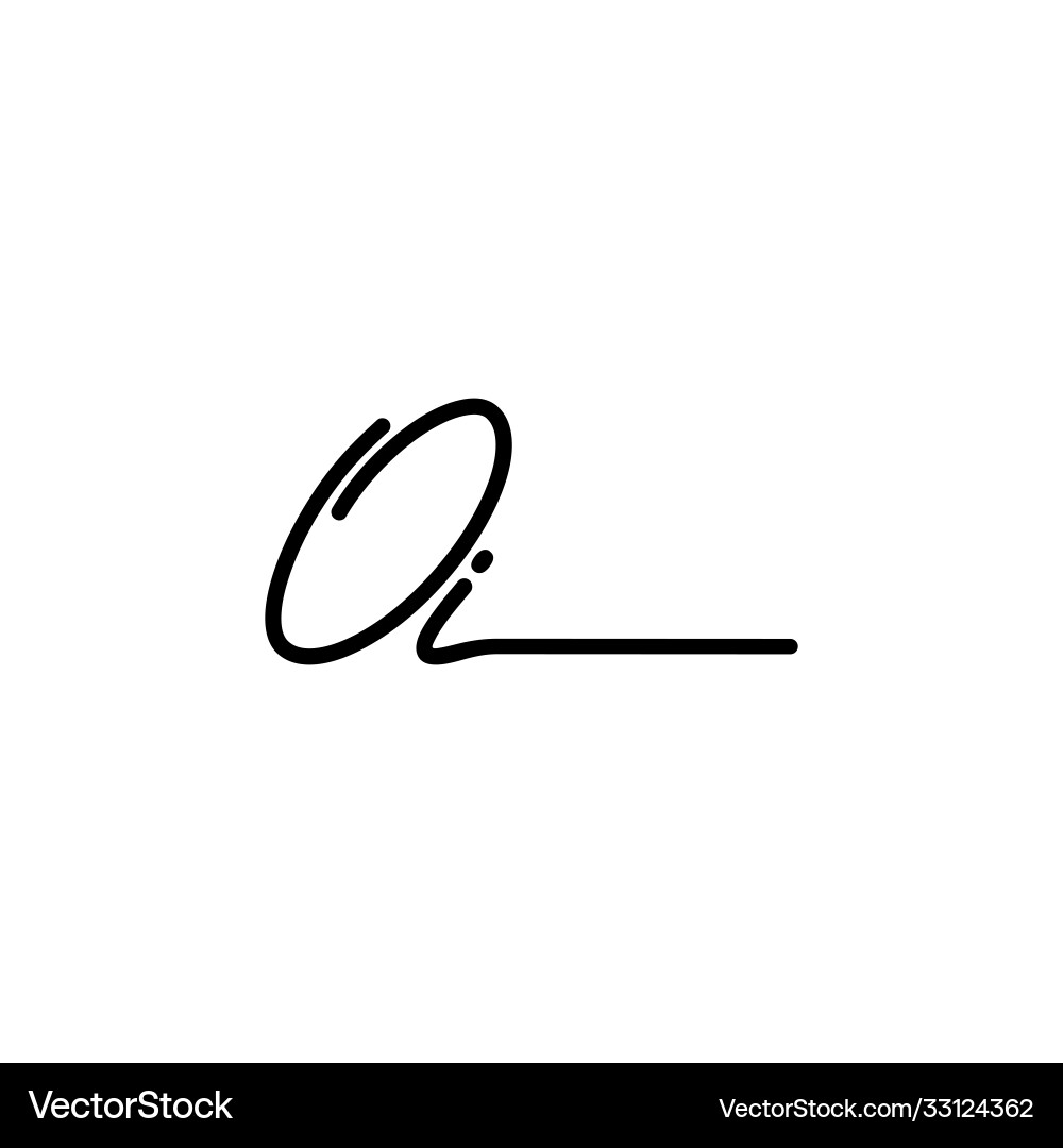 Letter oi signature logo template Royalty Free Vector Image