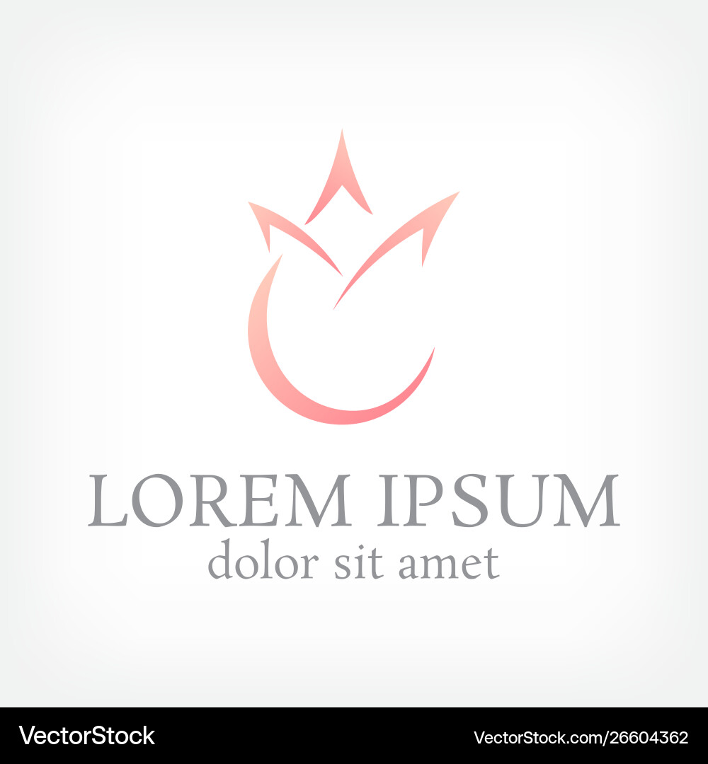 Pink lotus curve line logo design template Vector Image