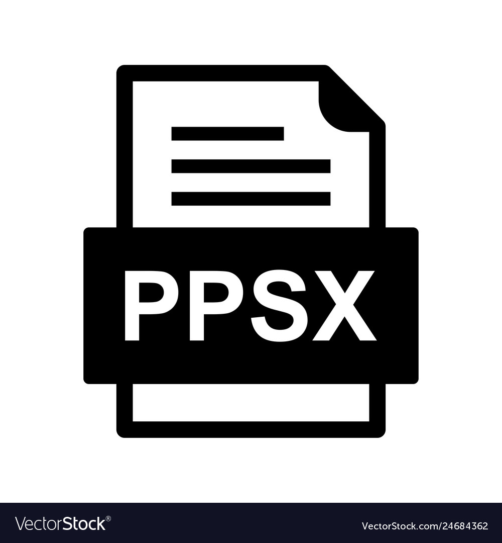 Ppsx file document icon Royalty Free Vector Image